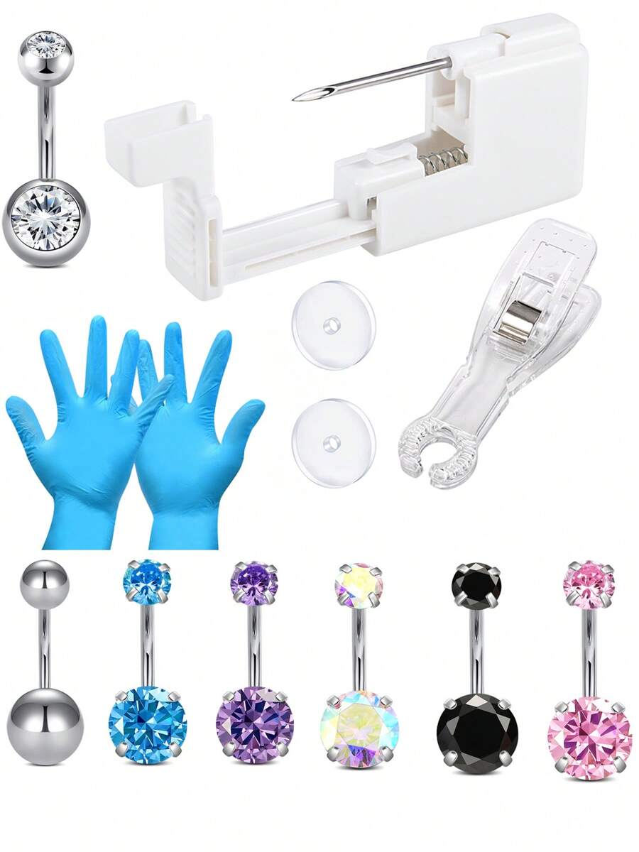 Belly Button Piercing Kit Gun Belly Piercing Kit Belly Button Piercing ...