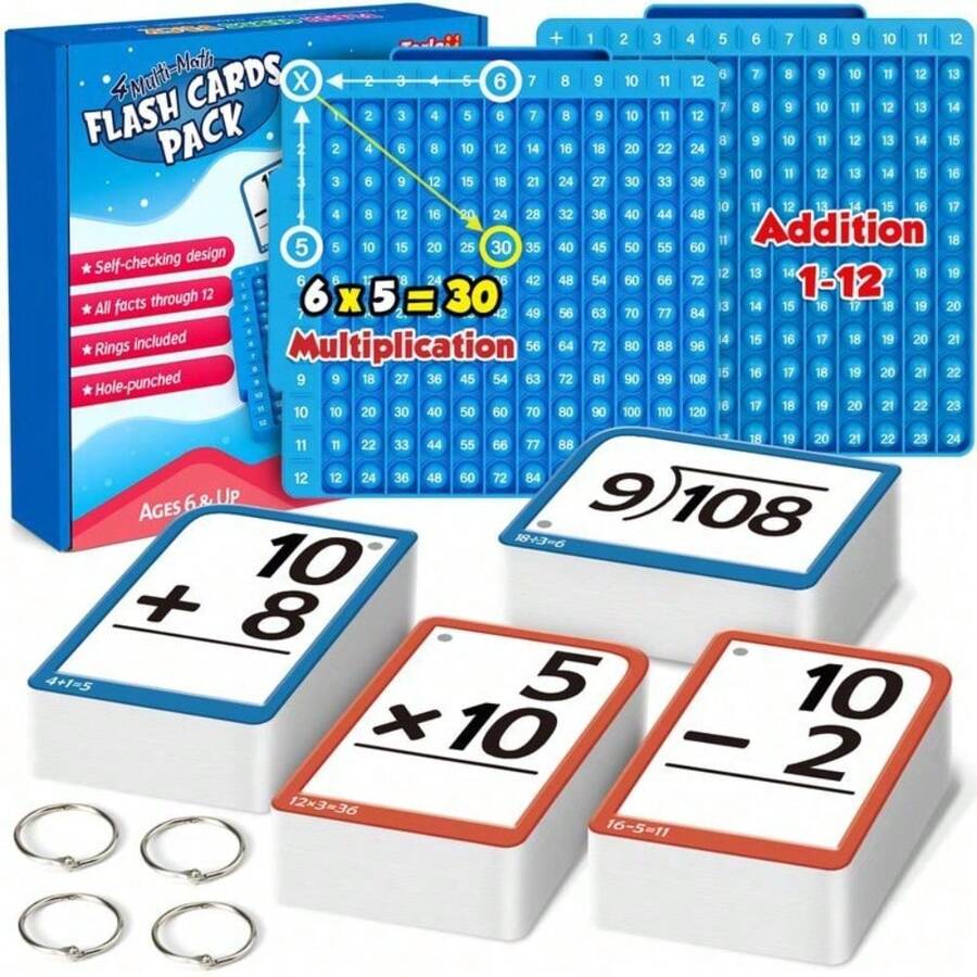 Torlam Math Flash Cards + Math Board, Math Fidget Toys,Times Table ...