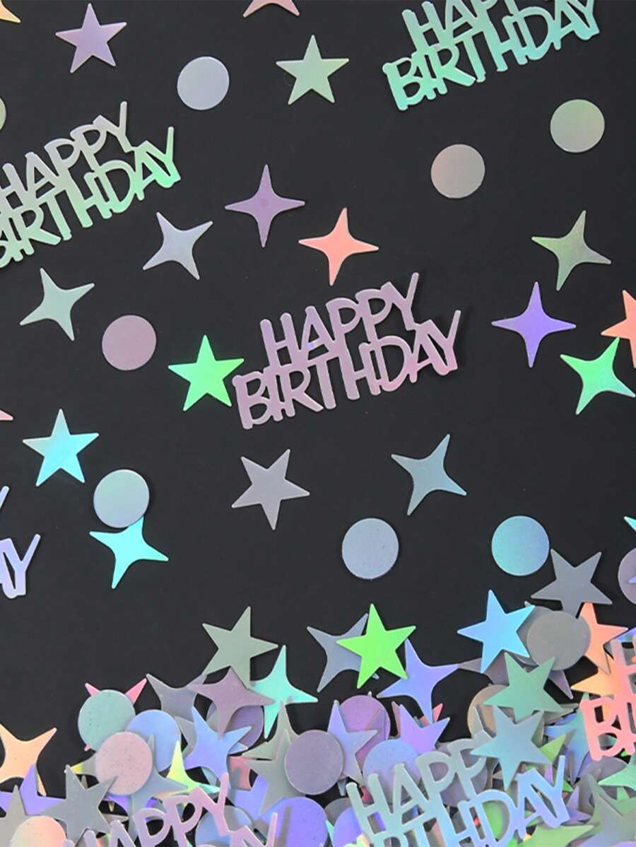15/30/50g Birthday Confetti For Table Iridescent Happy Birthday ...