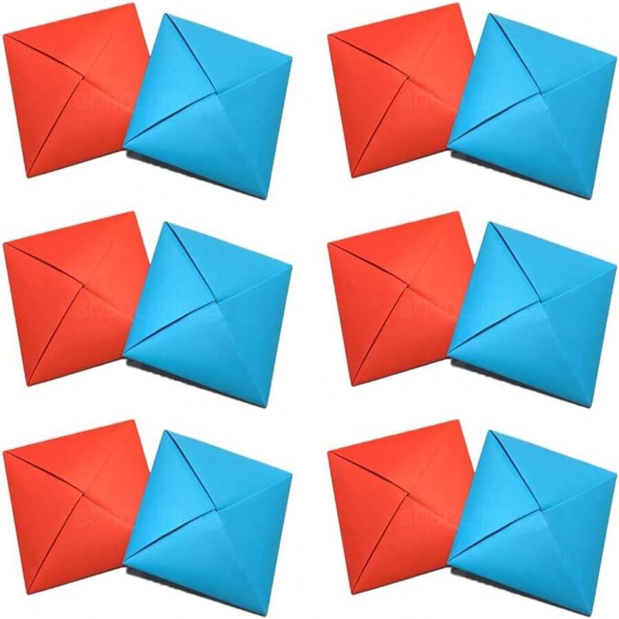 Ddakji Paper Flip Toy Ddakji Game Blue Red Hard Cardboard Hiting Paper ...