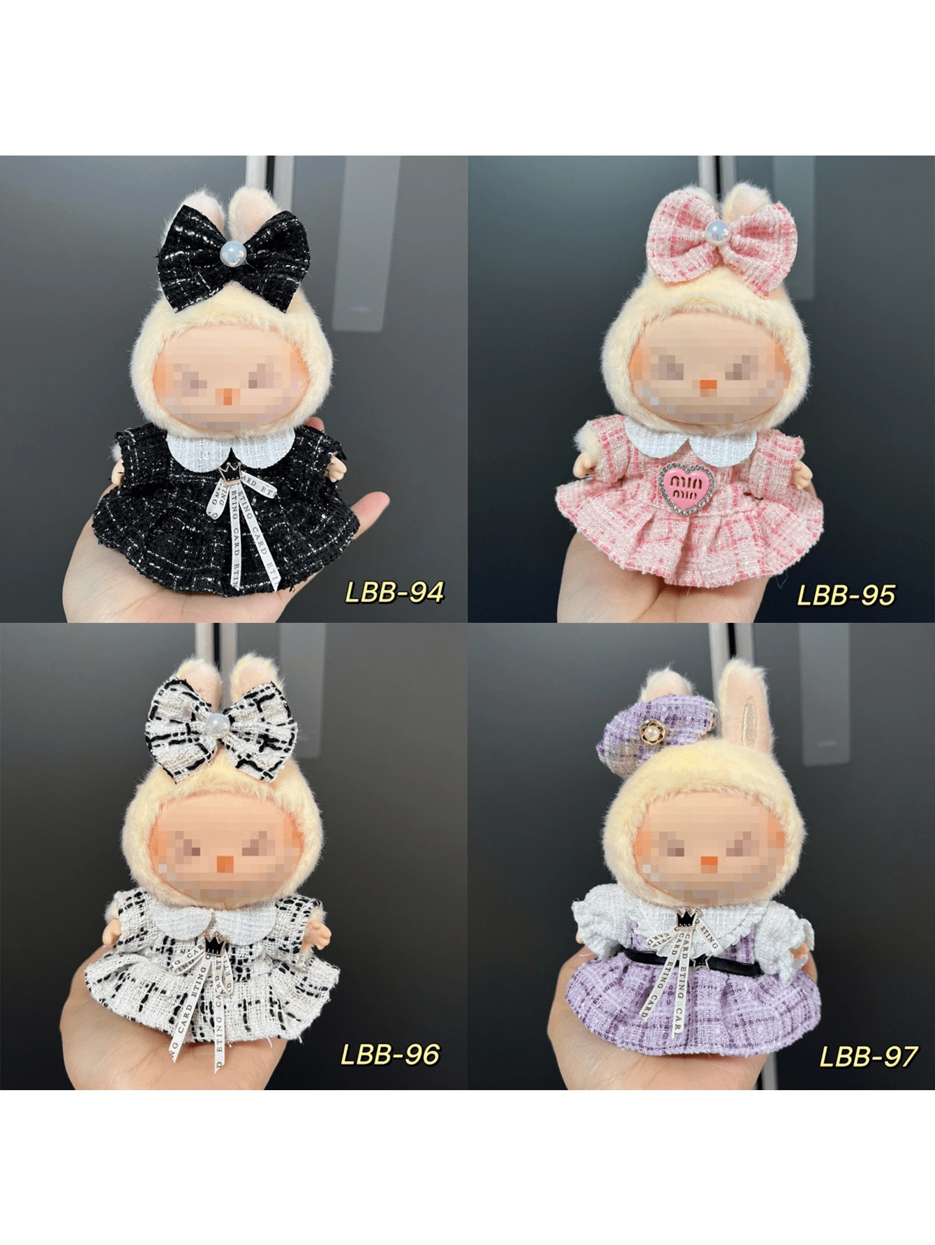 Conjunto de ropa de muñeca de peluche LABUBU de 17cm de la serie ...