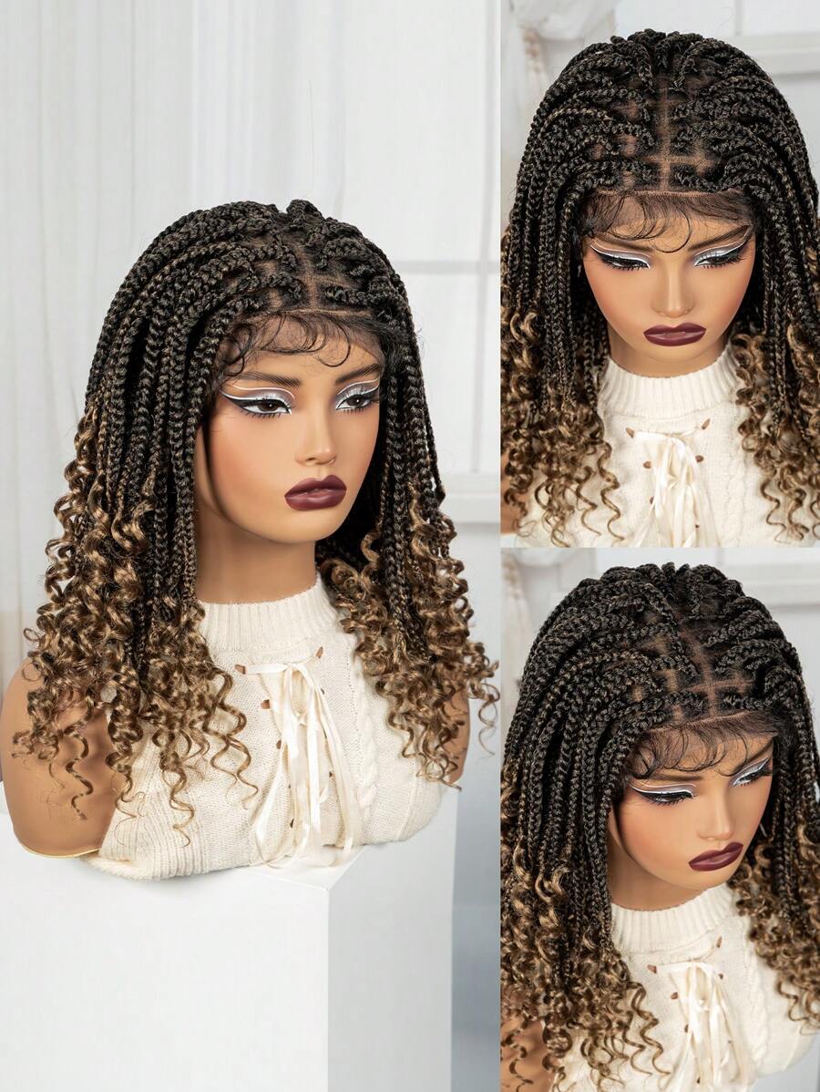 A ANYTIME Knotless Box Braided Wigs For Women Braided Lace Wigs With ...