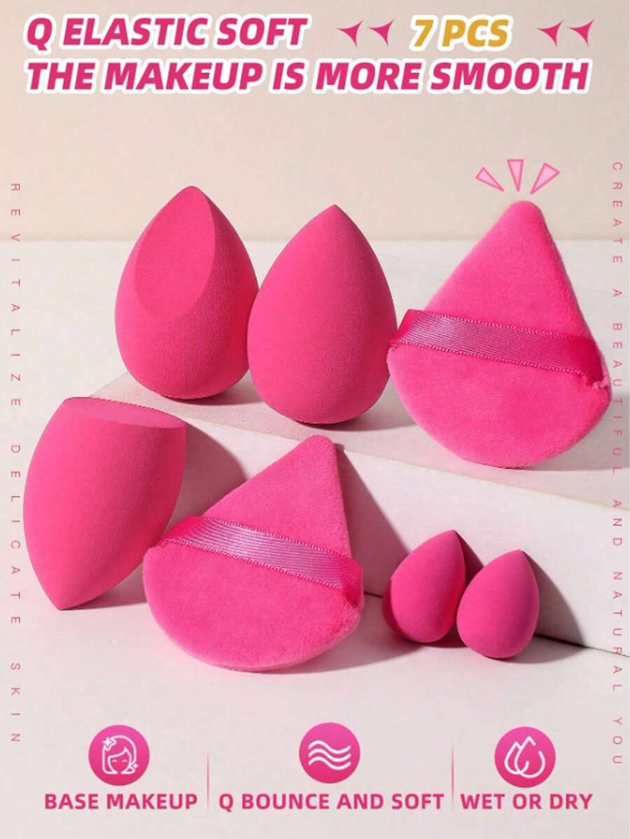 7 Makeup Set, Sponge For Foundation Blending, 3 Beauty Eggs, 2 Triangle ...