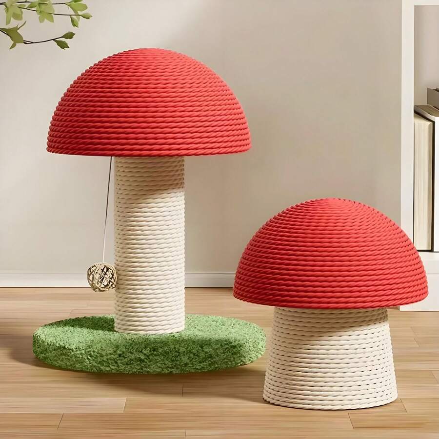 Mushroom Cat Scratching Post – Durable Sisal Climbing Pole, Anti ...