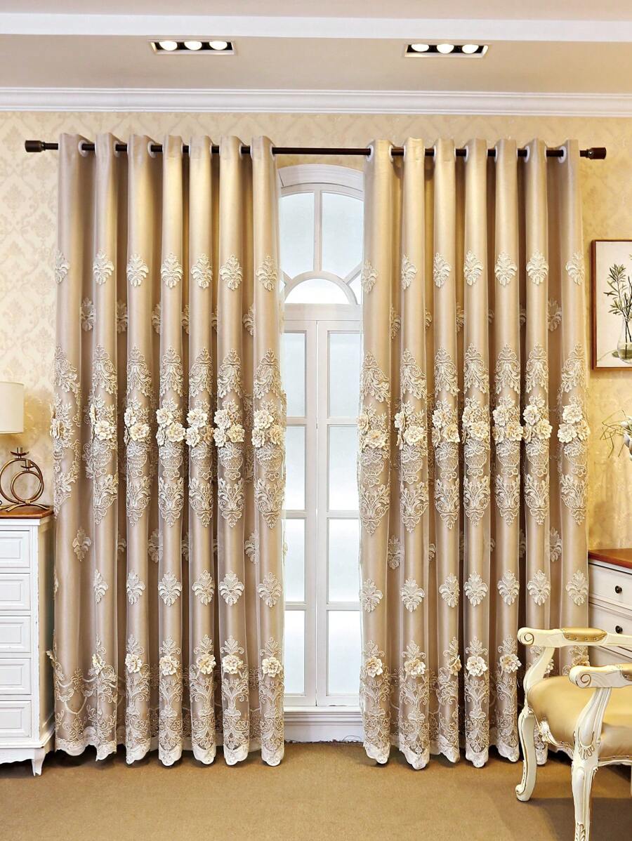 1 Pair Double-Layer Blackout Curtains, European Luxury High-End ...