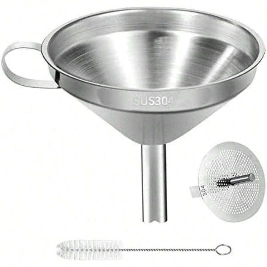 Embudo de cocina de acero inoxidable, embudo metálico de 4.3 pulgadas ...