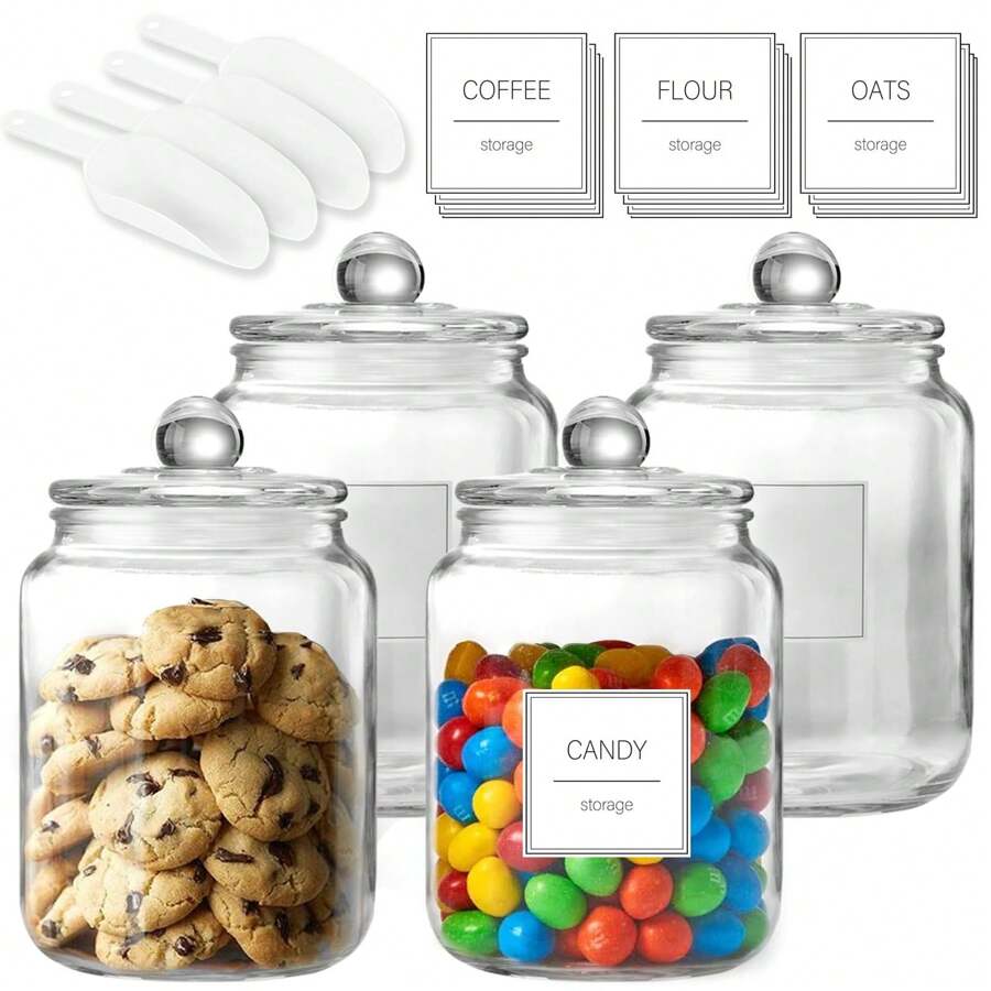 Half Gallon Large Glass Jars With Lids, Airtight Storage Clear ...