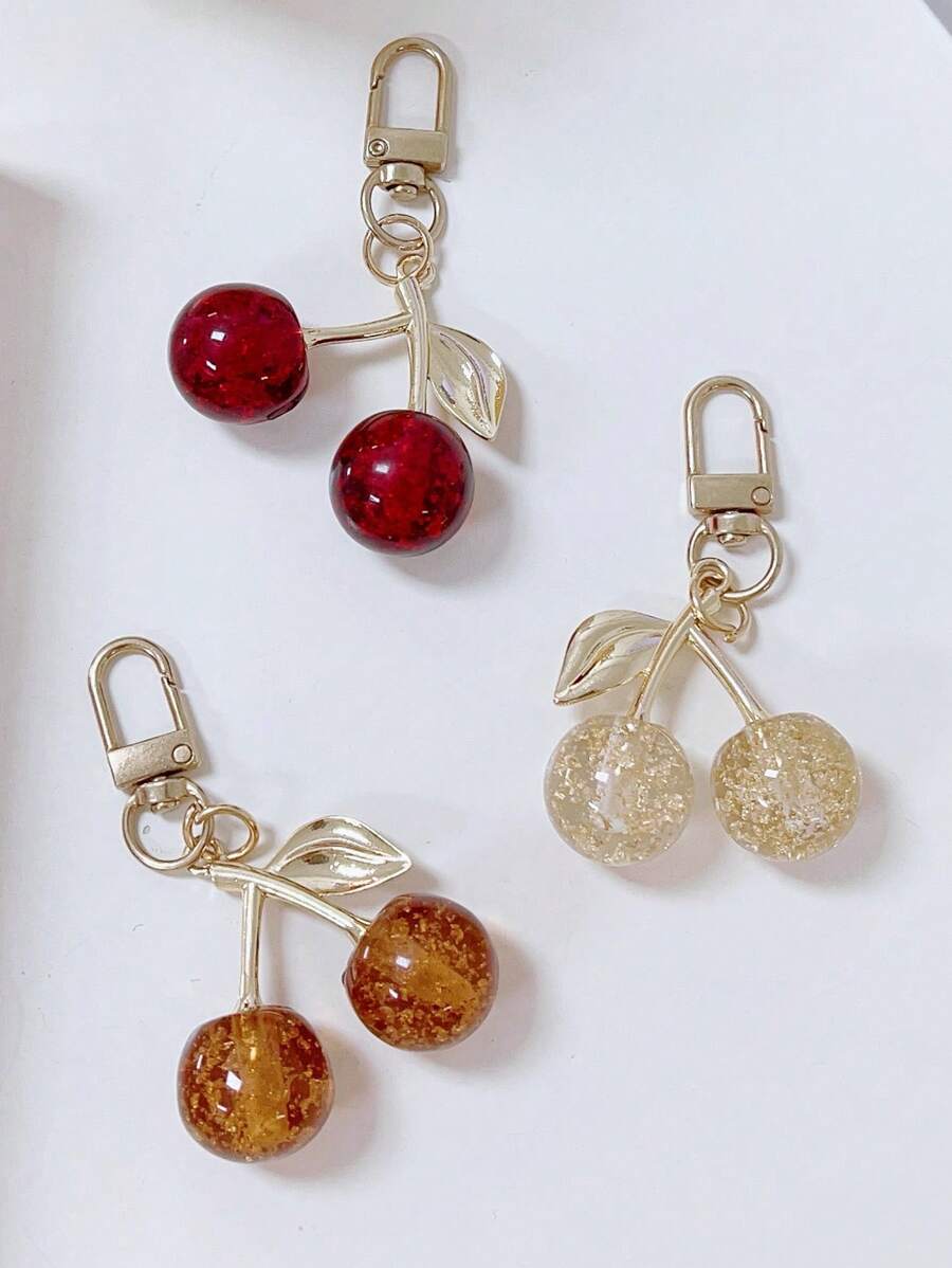 Keychain Cherry Bag Charms Purse: Key Chains Women Cute - Car Keyrings ...