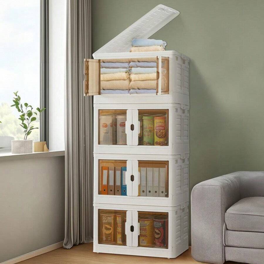 Stackable Storage Bins With Lids Portable And Lockable Organizer With ...