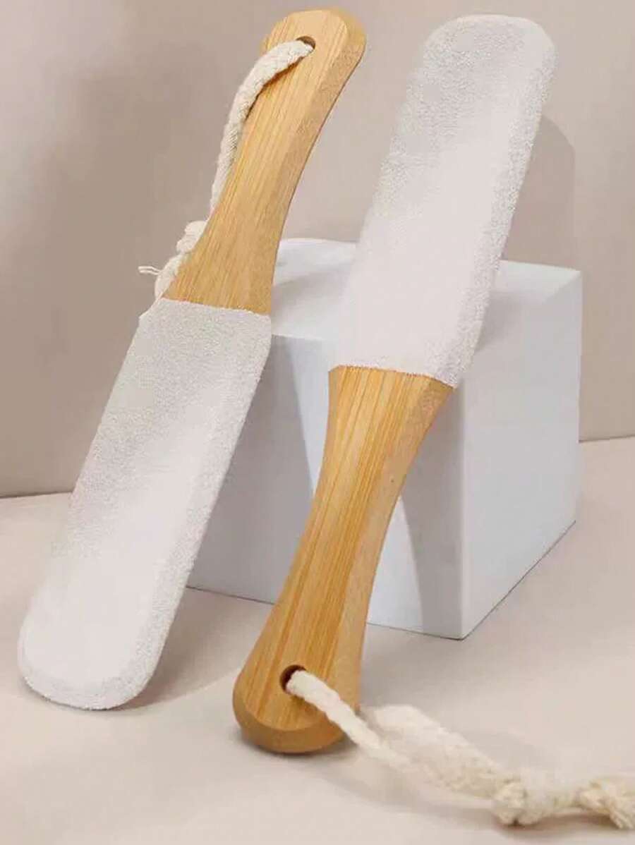 1pc Natural Bamboo Handle Professional Foot File, Deep Callus Remover ...