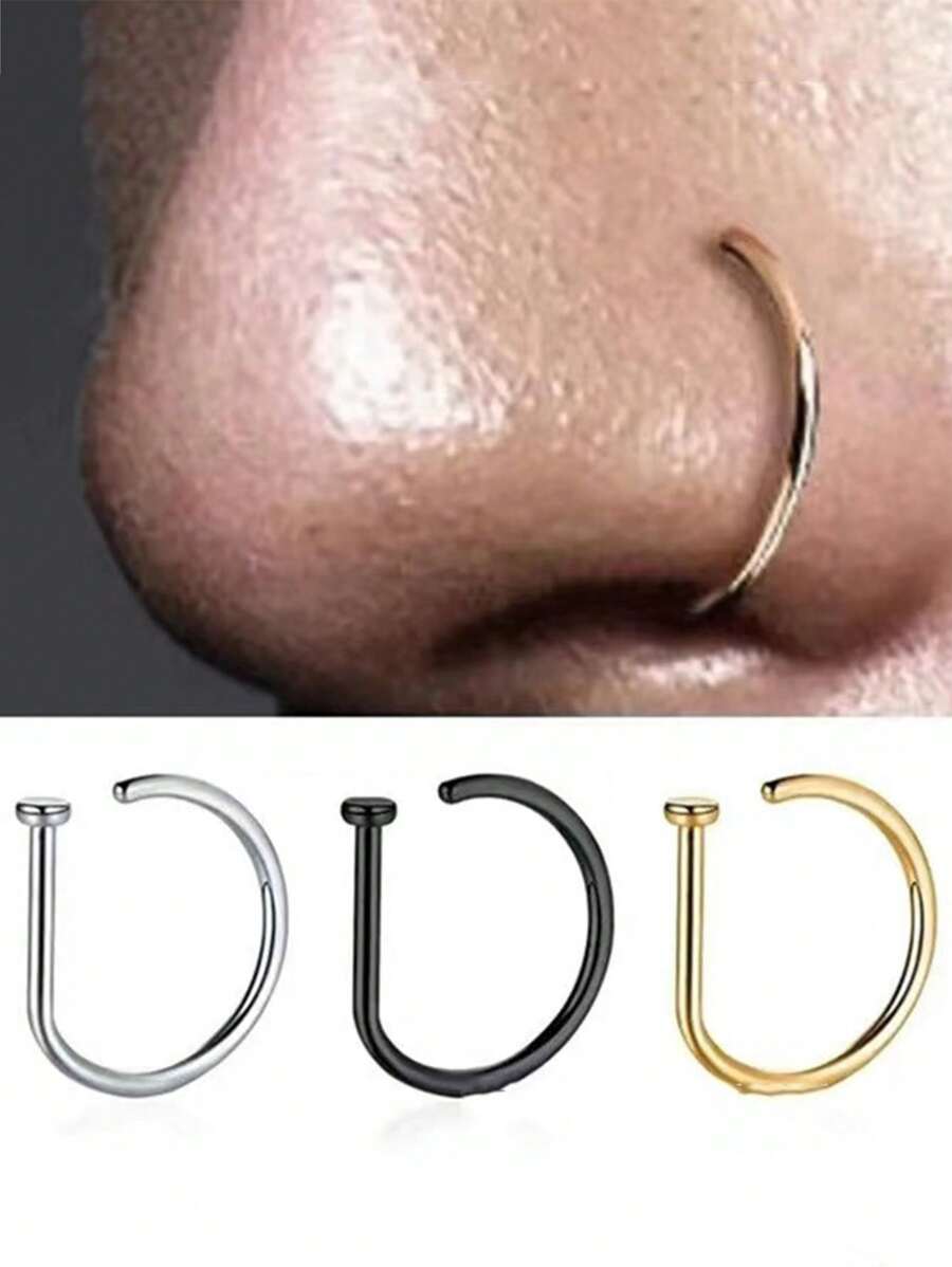 1pc Unisex Stylish Punk Nose Clip, Nose Ring Design Without Piercing ...