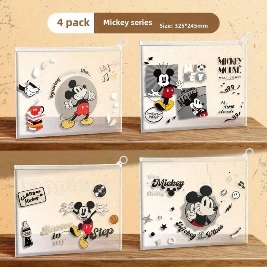 Disney 1 Stück zufälliges Disney A4 Cartoon Aktenmappe, transparent, mit verstärktem Design zum ...