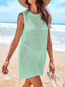Womens Swimsuit Cover Up Sleeveless Knit 2025 Summer Outfits Swimwear ...