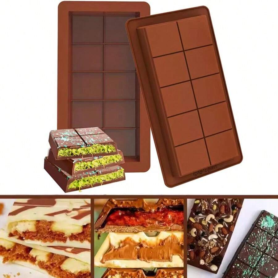 Chocolate Bar Mold Non-Stick Reusable Silicone Break Apart Chocolate ...