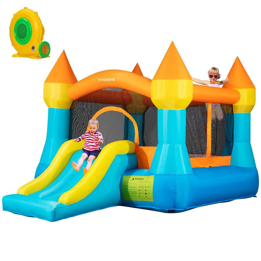 VIVOHOME Inflatable Bounce House For Kids, Big Inflated Jumping Bouncy ...