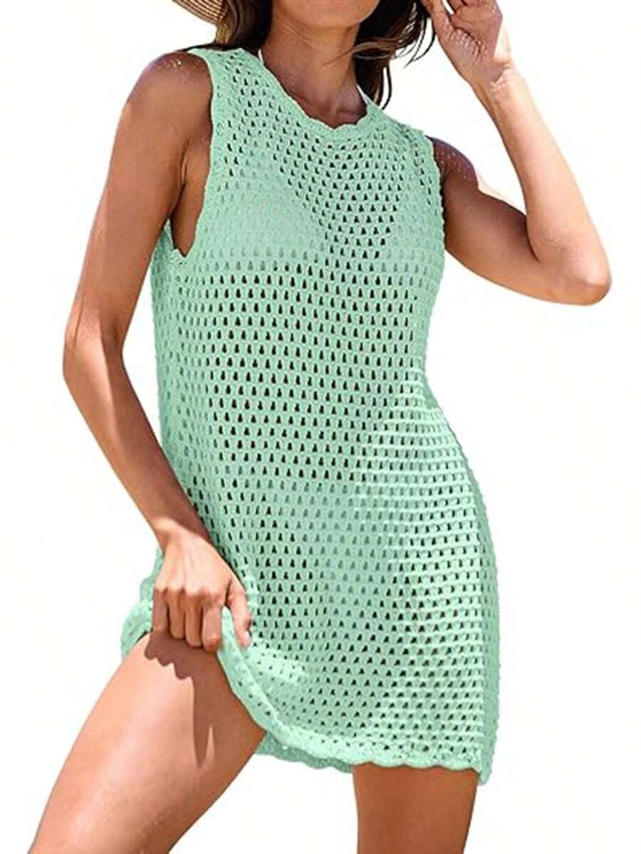 Womens Swimsuit Cover Up Sleeveless Knit 2025 Summer Outfits Swimwear ...