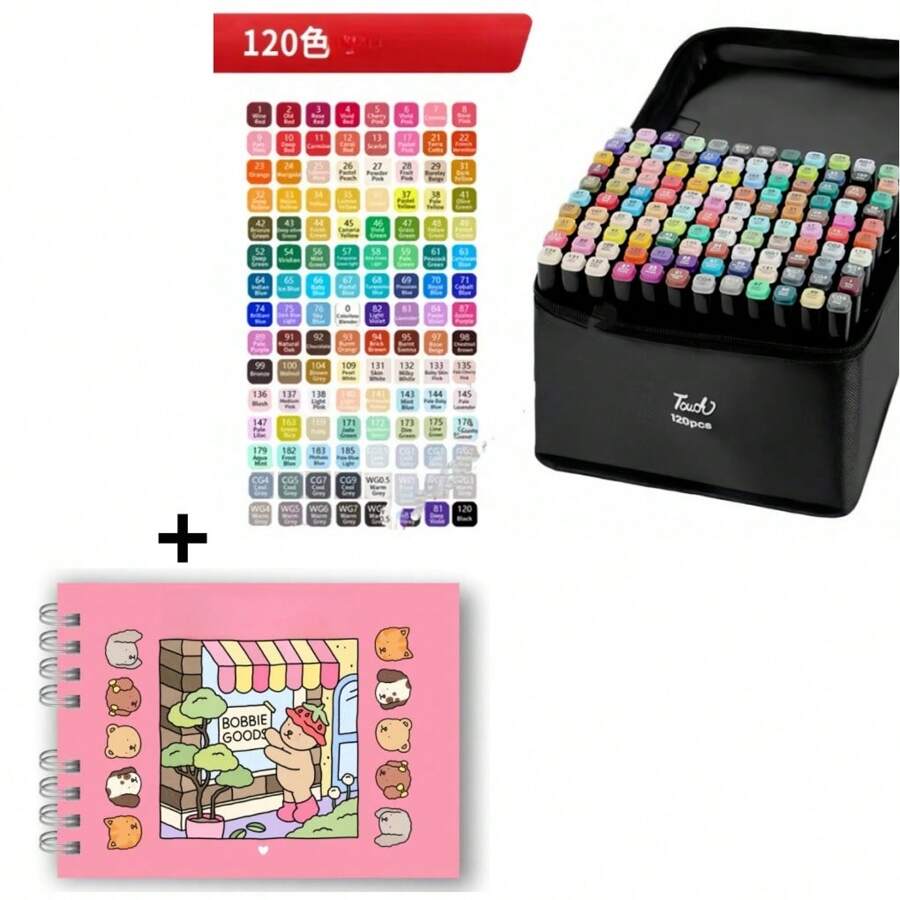 Coloring Book Kit Hardcover 50 Pages + 24/36/48/60/80/120 Color Touch ...