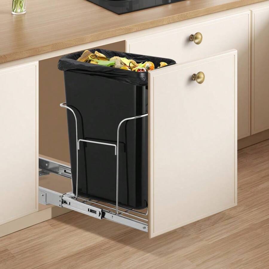 Garbage Waste Recyling Bin With Full Extension Slides, Space-Saving ...