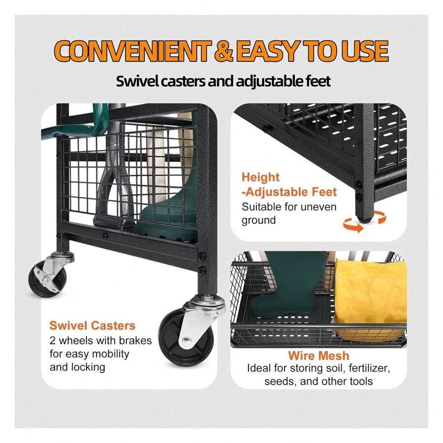 Garden Tool Organizer, Yard Tool Tower Rack For Garage Organization And ...