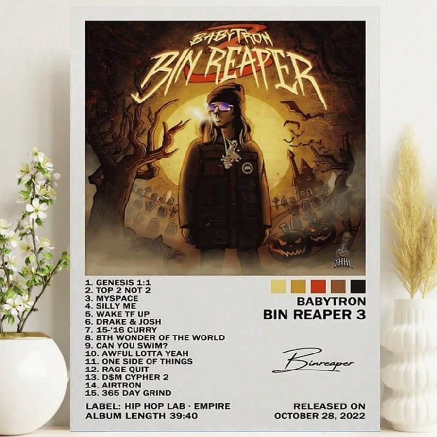 Framed BabyTron Poster, Album Cover Poster Music Posters For Decor ...