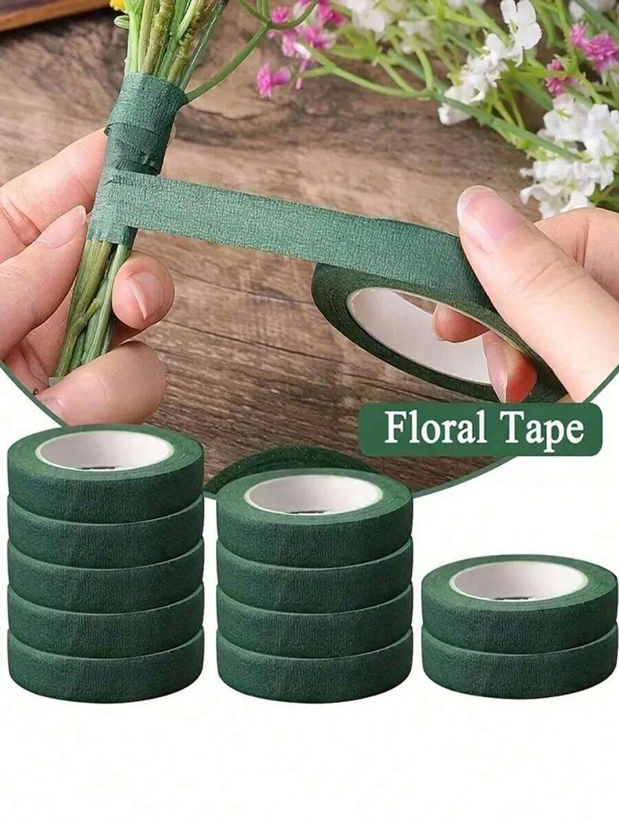 6pcs-Green Floral Tape Diy Wedding Bouquet Stem Wrapping Packaging ...