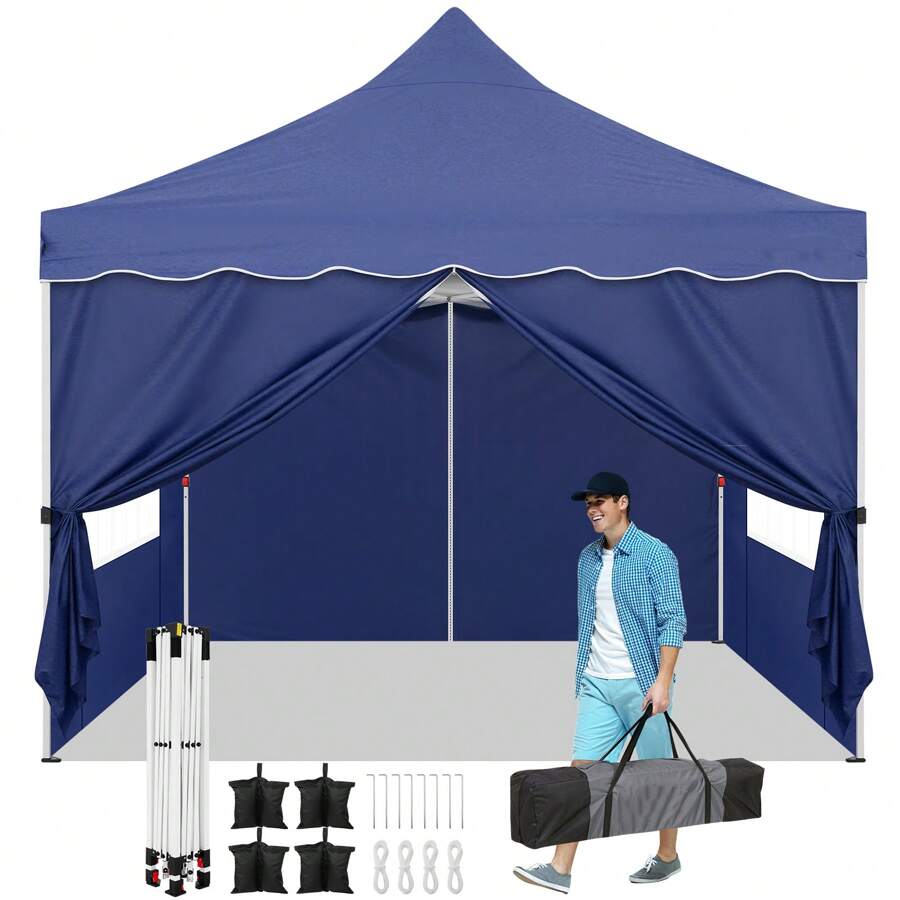 tooluck Pavilion 3x3 Folding Pavilion 3x3 Waterproof Stable With 4 Side ...