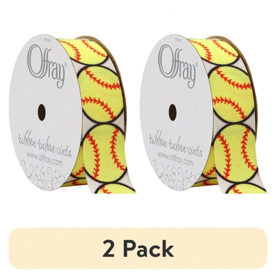 Holiday Special (2 Pack) Ribbon, White 7/8 Inch Softball Grosgrain ...