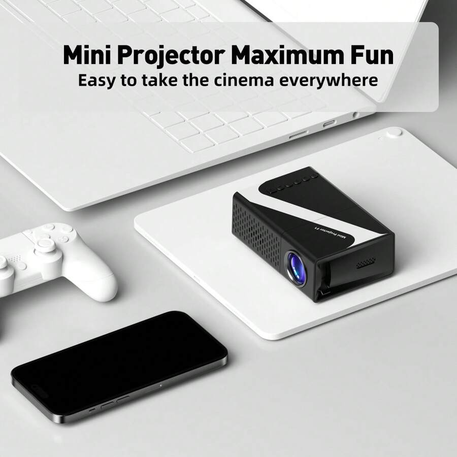 Home Bedroom Cinema Mini Projector, Compatible With USB/3.5mm Headphone ...