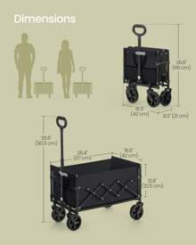 SONGMICS Folding Wagon, Portable Wagon Collapsible With Wheeels ...