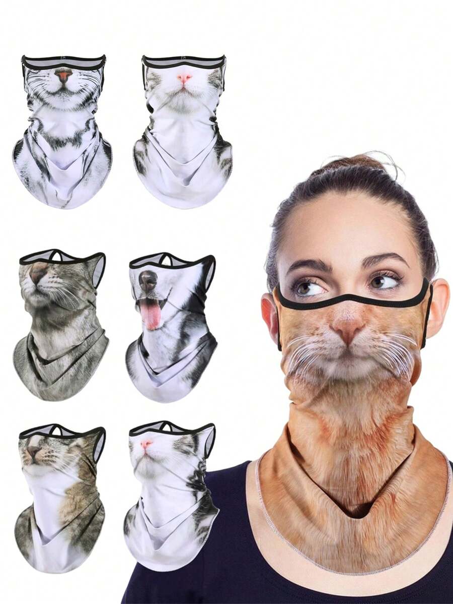 3D Digital Print Animal Head Cover Outdoor Sports Windproof Face Mask ...