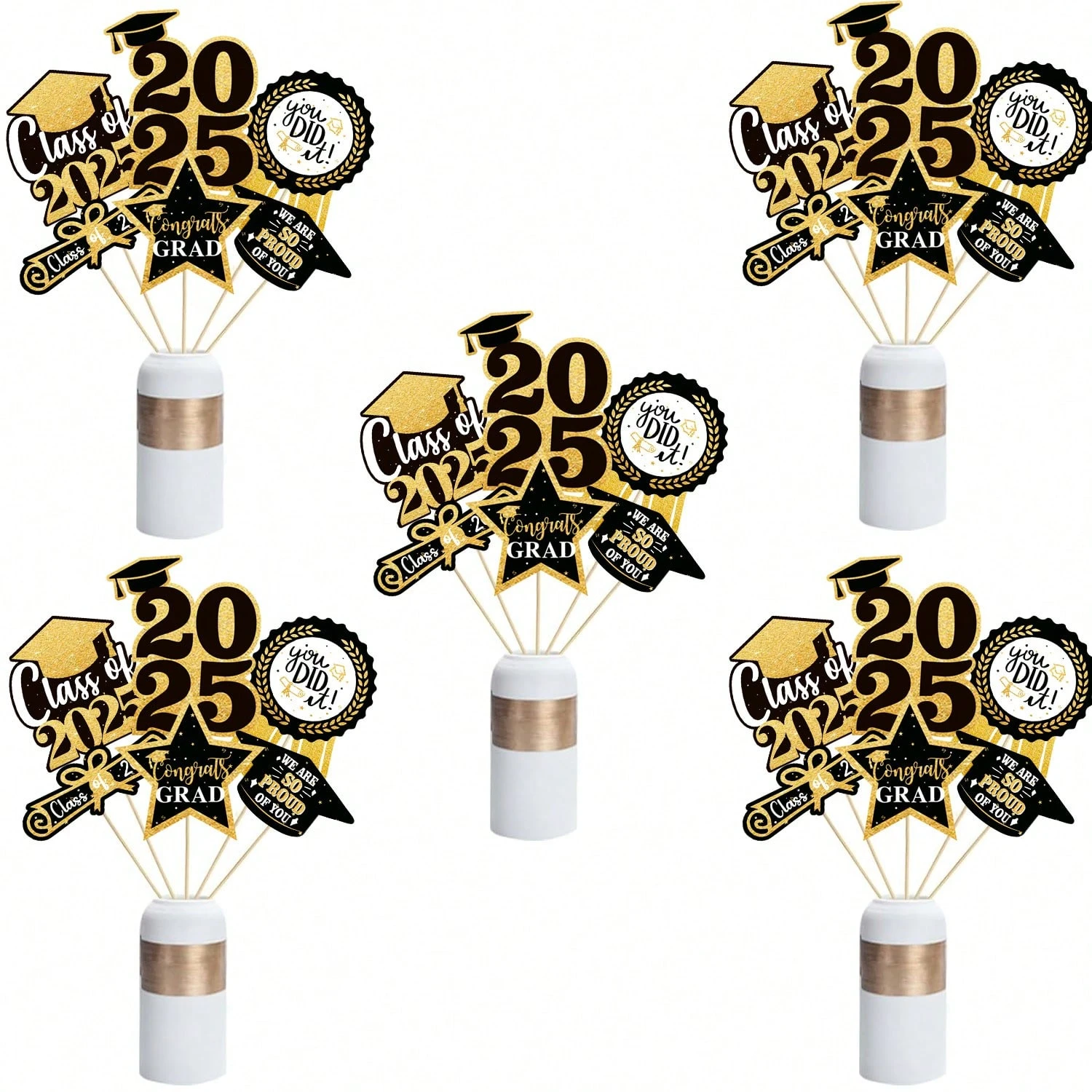 6 piezas Decoraciones de la fiesta de graduación 2025 - Palos para ...