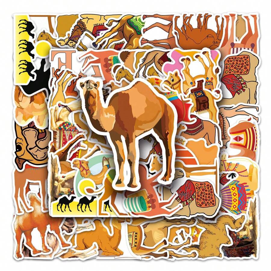 50Pcs Cartoon Camel Animal Doodle Creative Stickers For Skateboard ...
