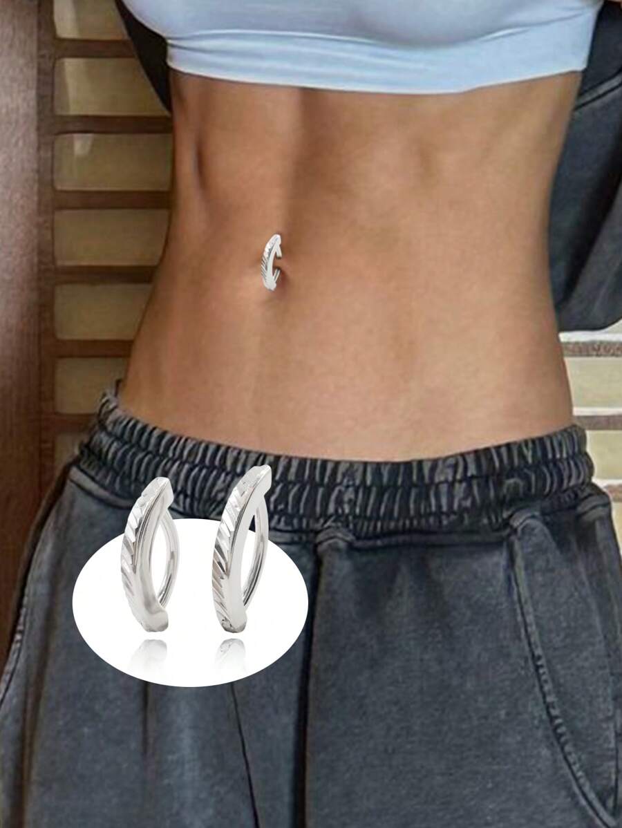 1PC S925 Sterling Silver Belly Button Slanted Flower Belly Button ...
