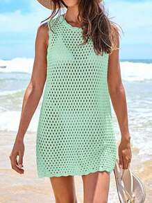 Womens Swimsuit Cover Up Sleeveless Knit 2025 Summer Outfits Swimwear ...