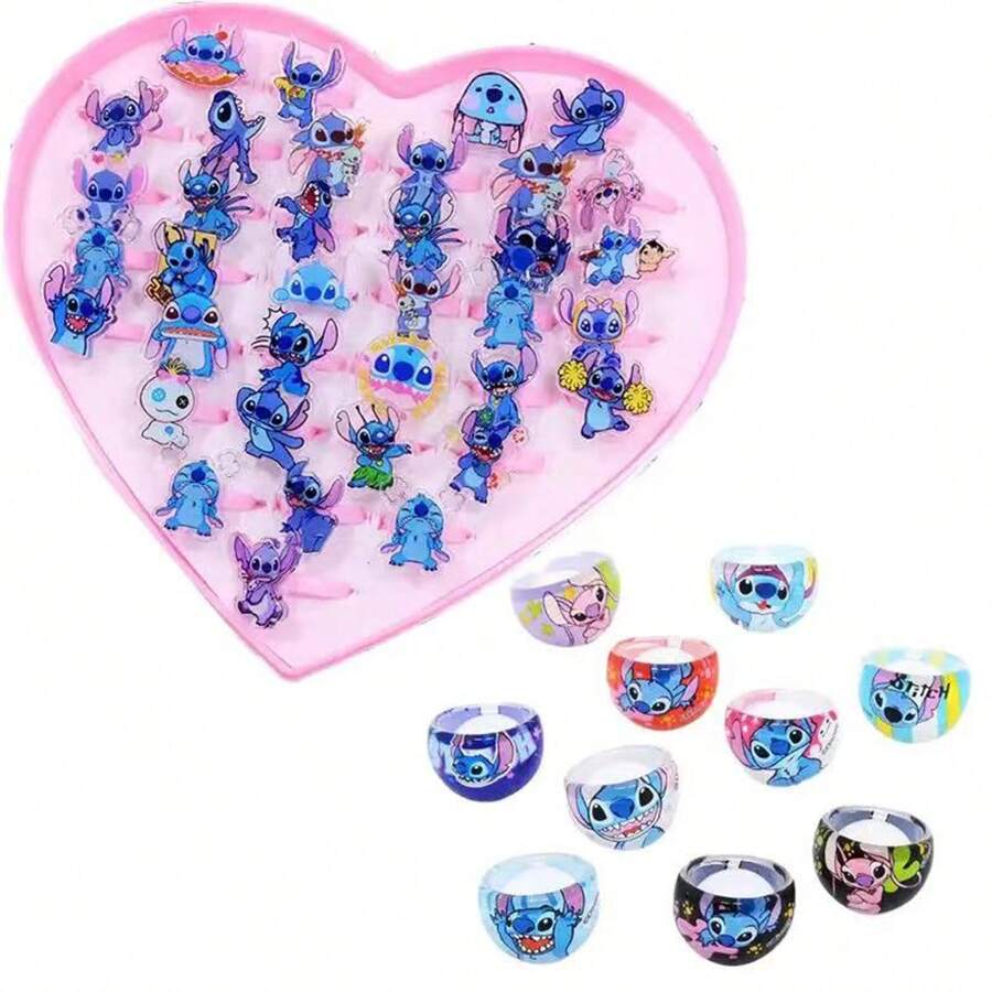 Disney Cartoon Disney Ring Stitch Acrylic Cute Anime Rings Party ...