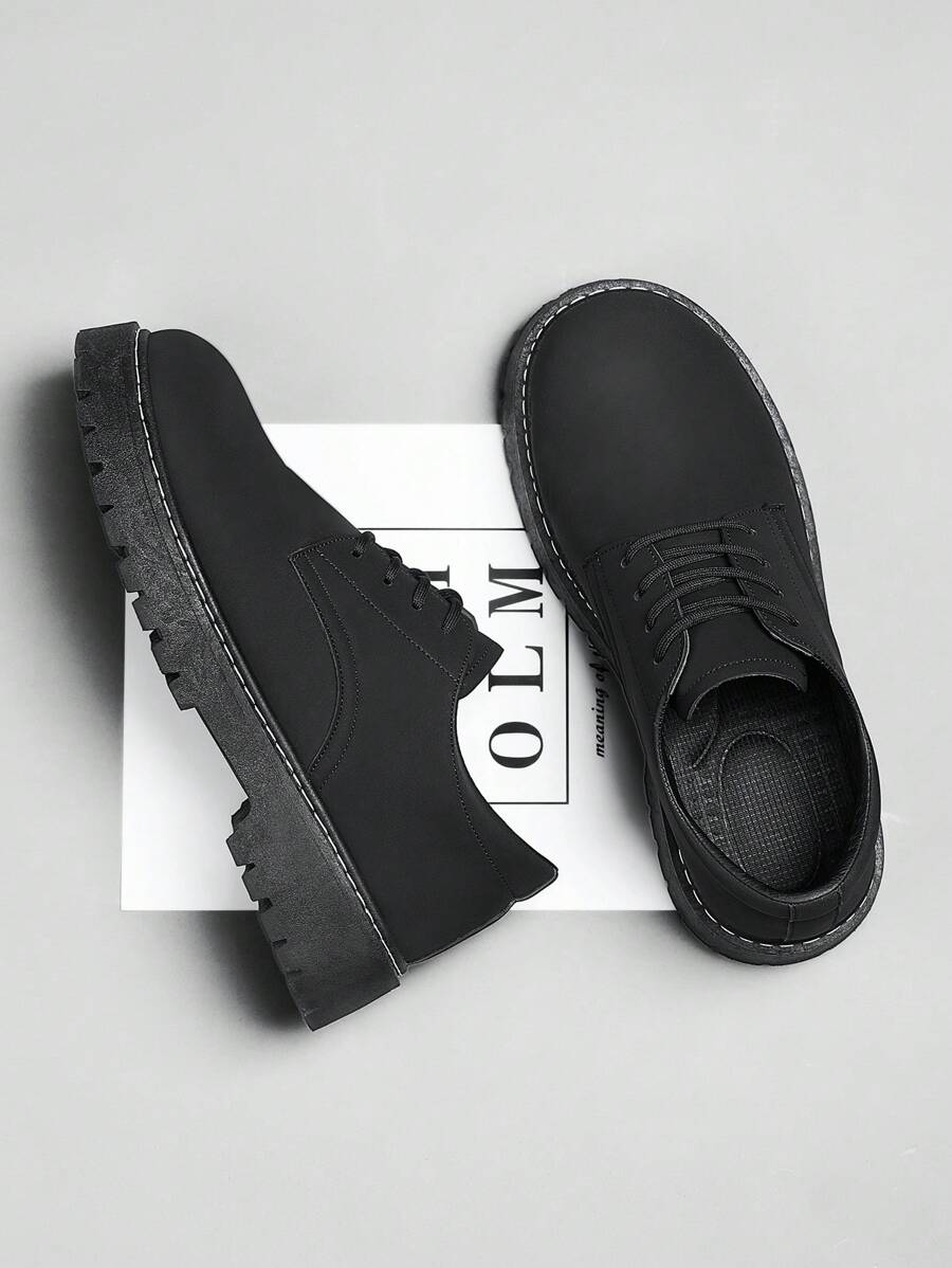 Zapatos Derby de estilo británico retro con suela gruesa elevada y ...