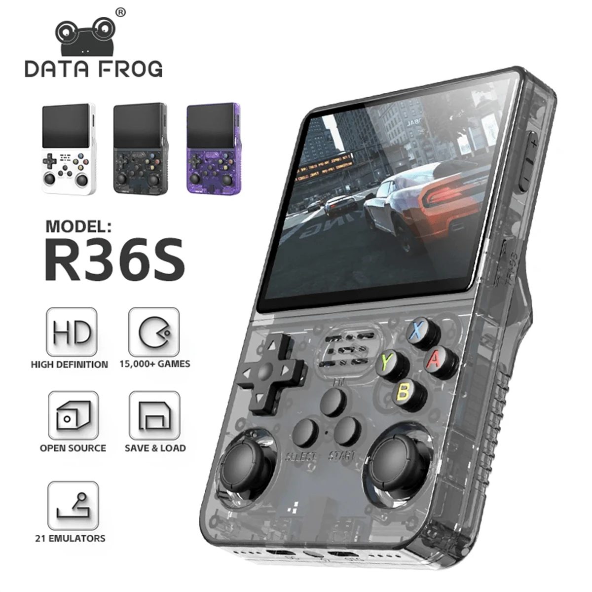 DATA FROG DATA FROG R36S Retro Handheld Video Game Console Linux System ...