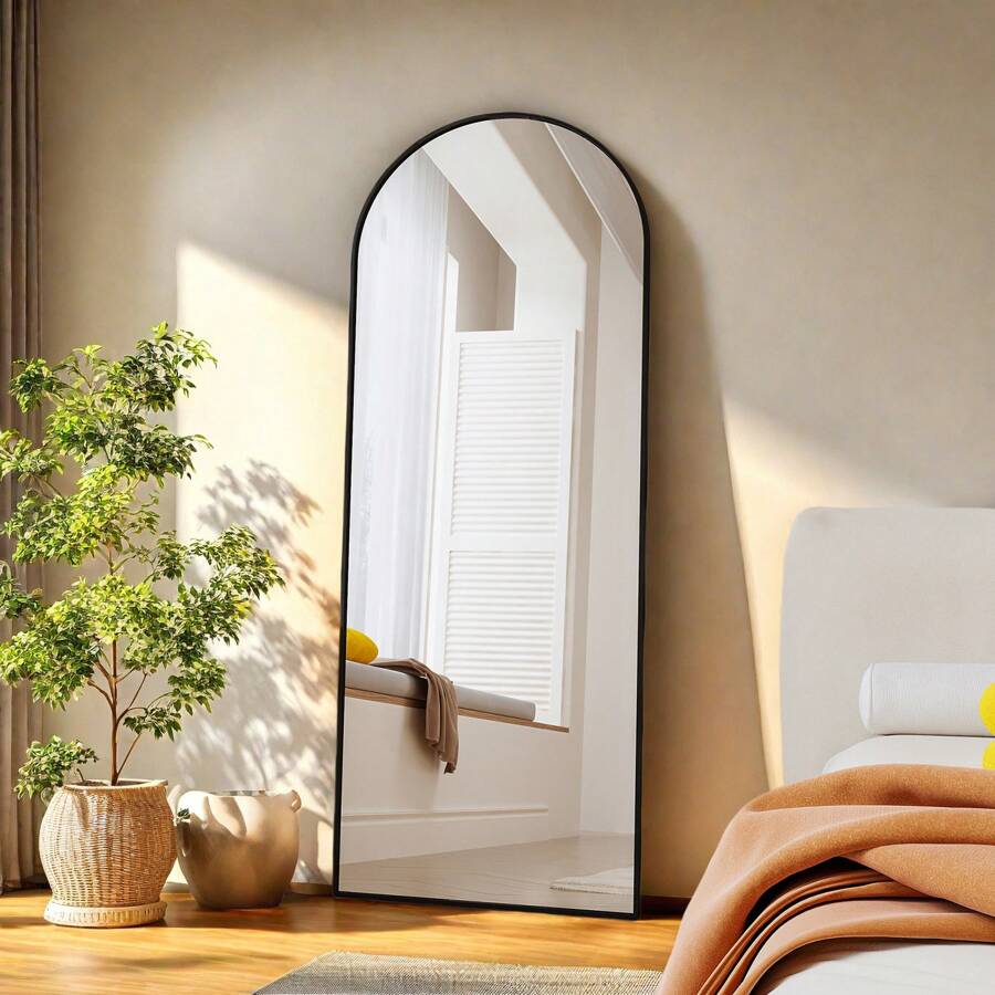 Espejo, espejo de pared 165 x 60 cm, espejo de pie curvo, espejo grande ...