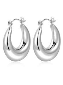 Chunky Gold Silver Hoop Earrings Set For Women Girls Hypoallergenic ...