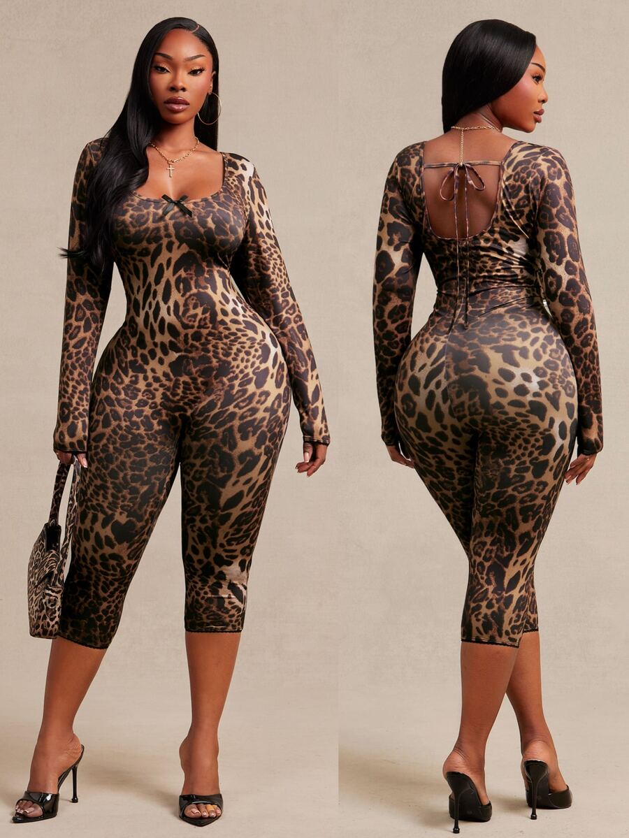 Radiana Plus Size Women's Autumn New Sexy Hot Girl Style Leopard Print ...