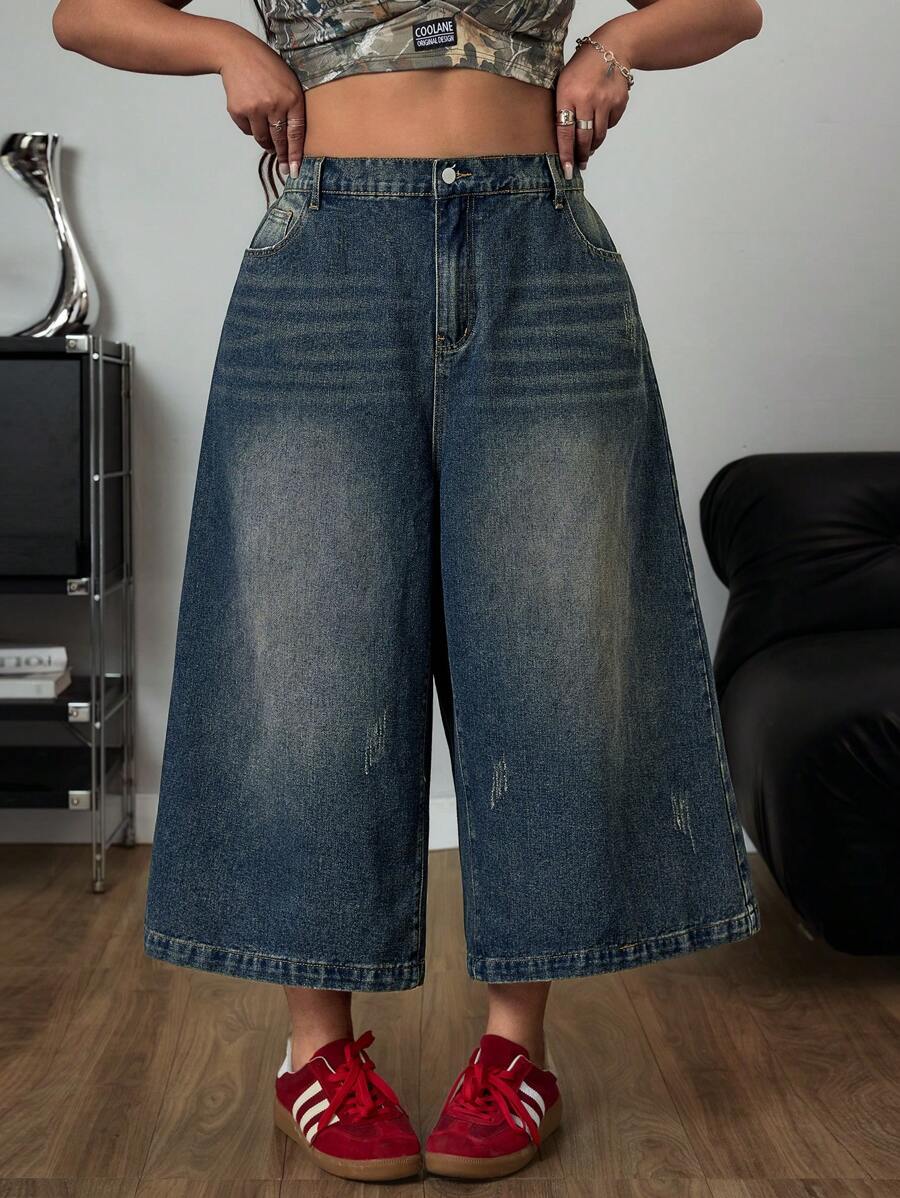 SHEIN EZwear Plus Size Women Summer Street Style Edgy Chic Vintage Deep ...