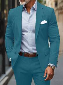 Calvornis Blazer de manga larga informal de un solo color con botones ...