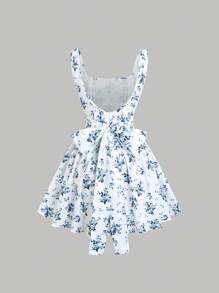 Sweetra Retro Monochrome Polka Dot V-Neck Sleeveless Ruched Flirty Back ...