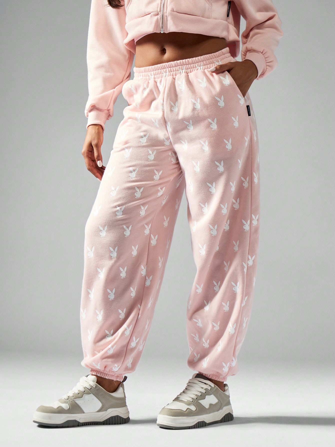Missguided x Playboy Bunny Print Jogger Sweatpants Elasticized Waist ...