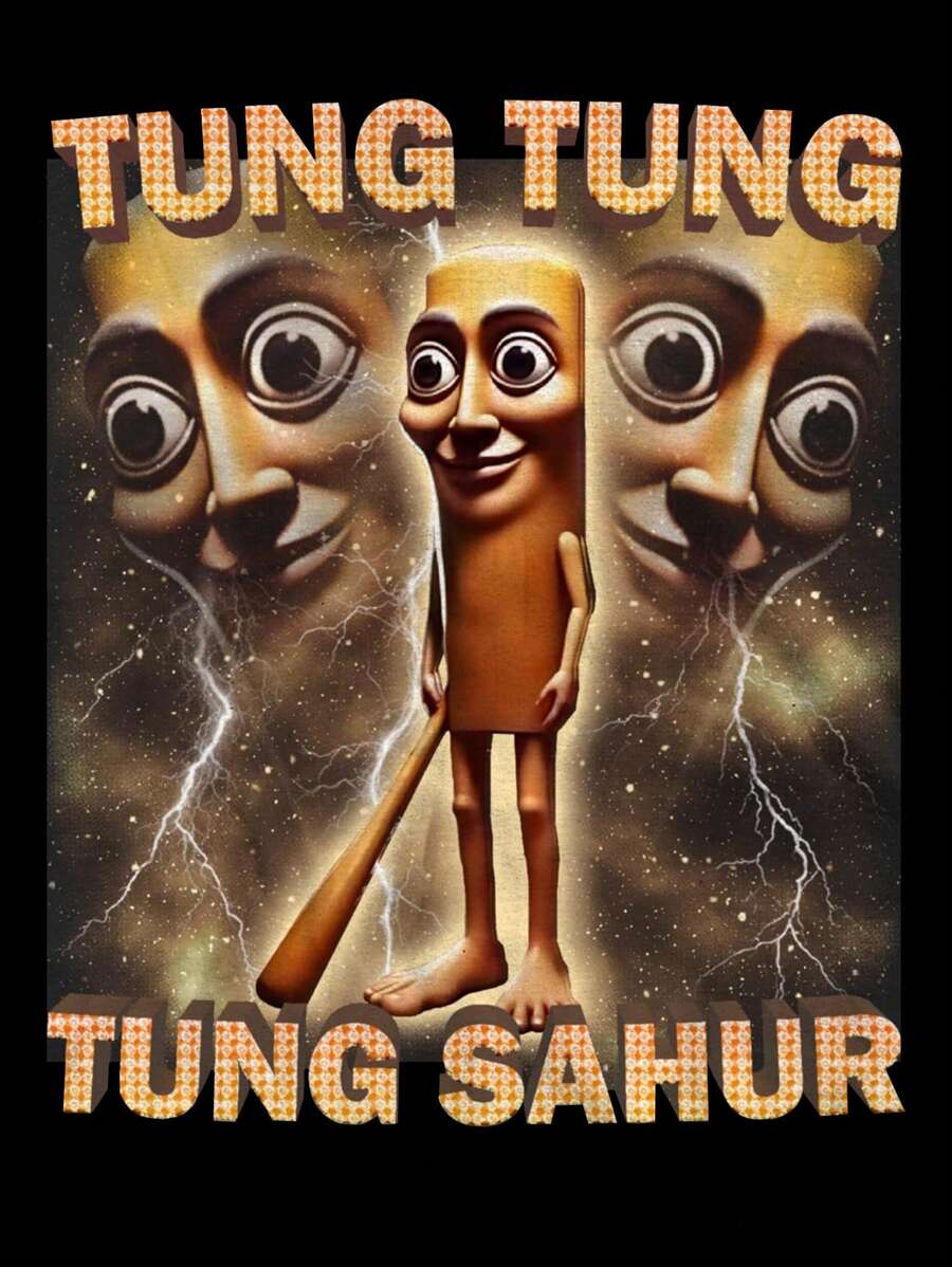 Men's Summer Casual Tung Tung Tun Sahur Funny Baseball Bat Meme Graphic ...