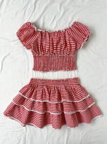 Flirla Conjunto de 2 piezas, camisa de cuello en U informal y mini ...