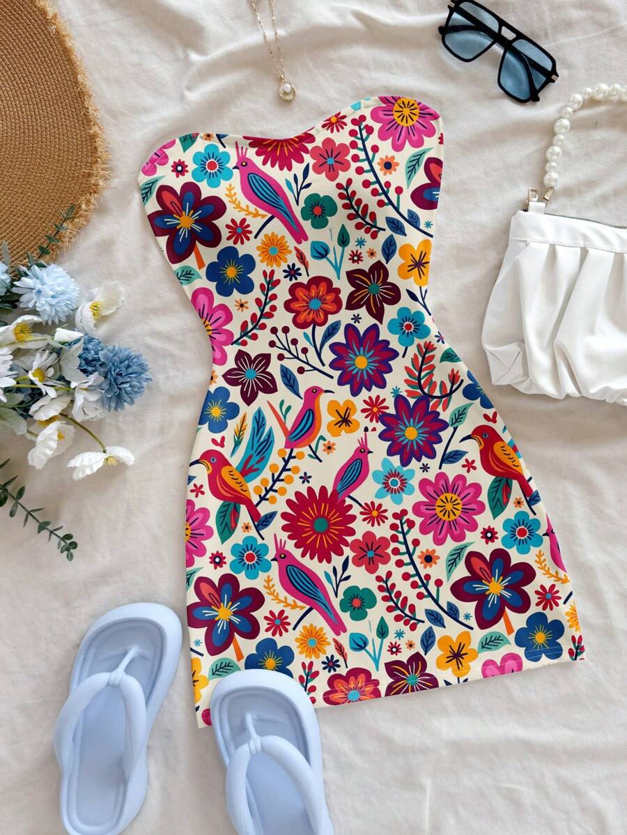 Soleia Colorful Pattern Vintage Style Casual Vacation Sexy Cute Y2K ...