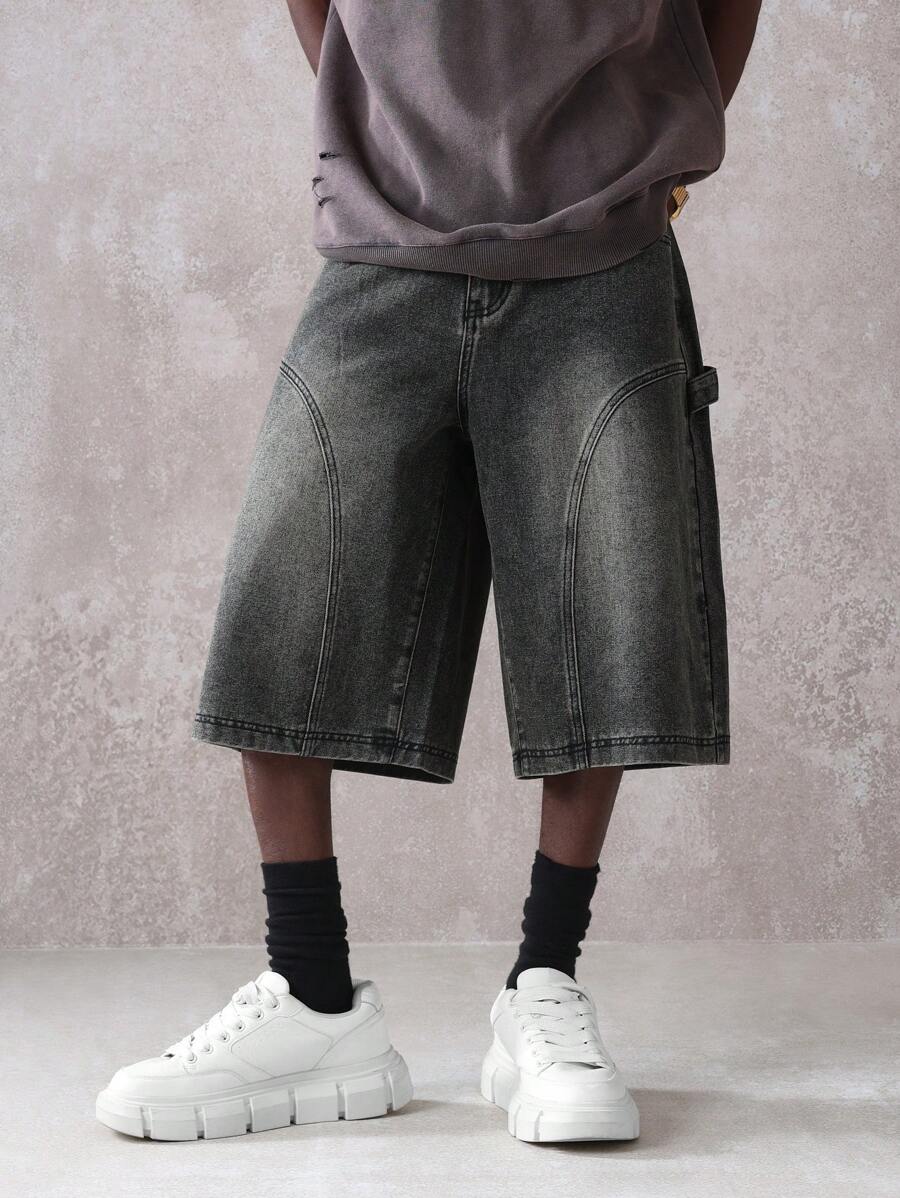 SUMWON Carpenter Seam Denim Jorts | SHEIN South Africa