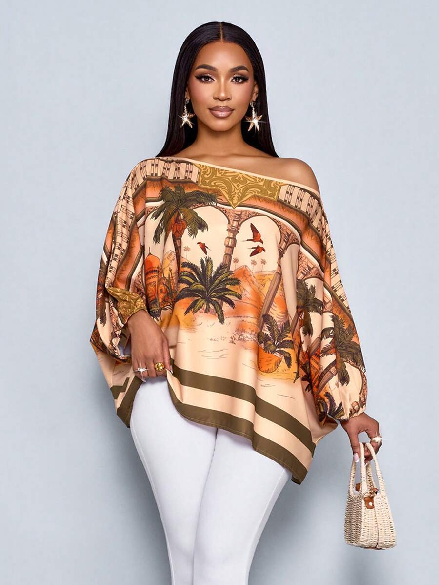 SOLERSUN Women's Summer Vacation Style Asymmetric Neckline Vintage ...