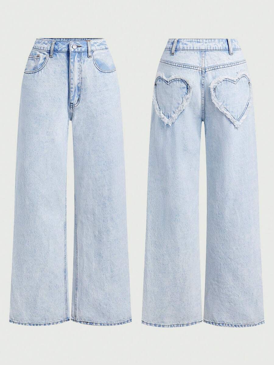Breezaya Women Plain Color Denim Jeans With Heart Pocket, Suitable For ...